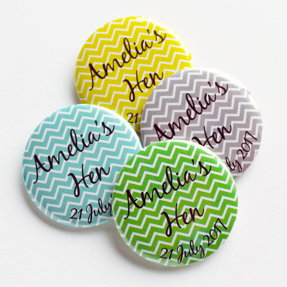 Customised Juniper Chevron Hen Do Button Badges - UK Delivery – Spike ...